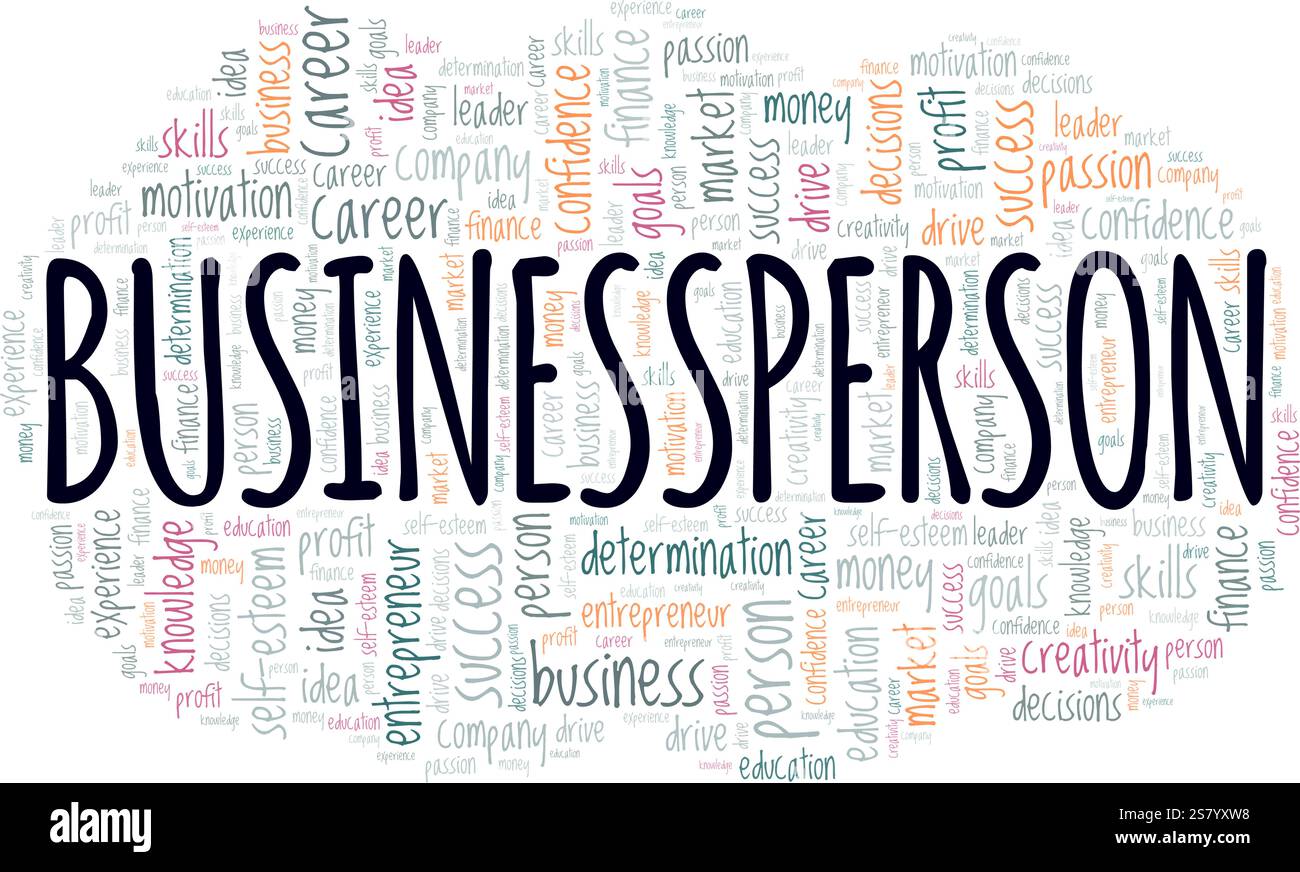 Businessperson word cloud conceptual design isolated on white ...