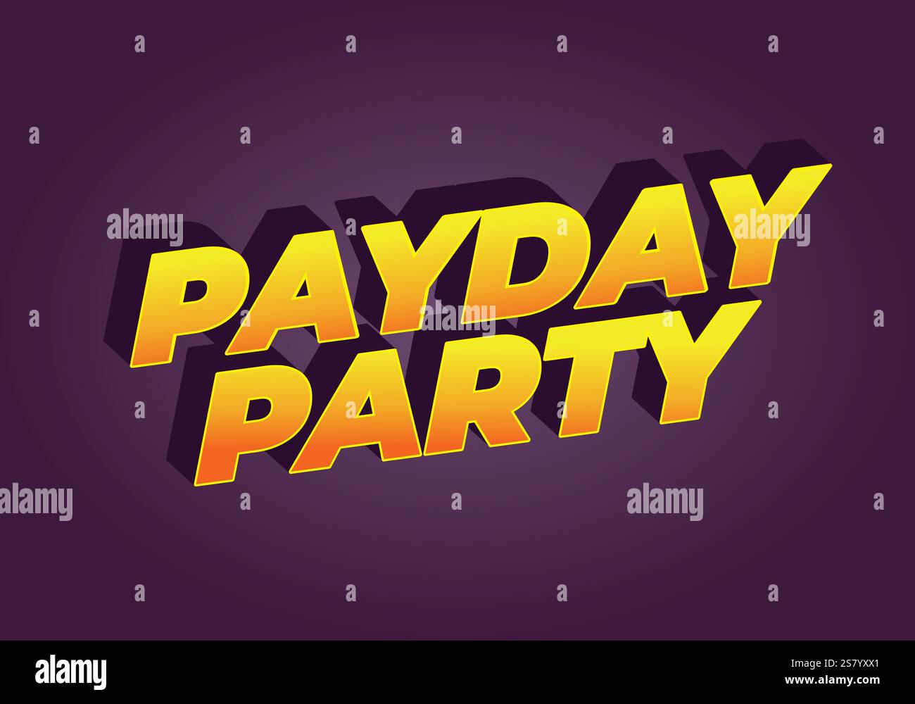 Payday party. Text effect design for social media ads in 3D style Stock ...