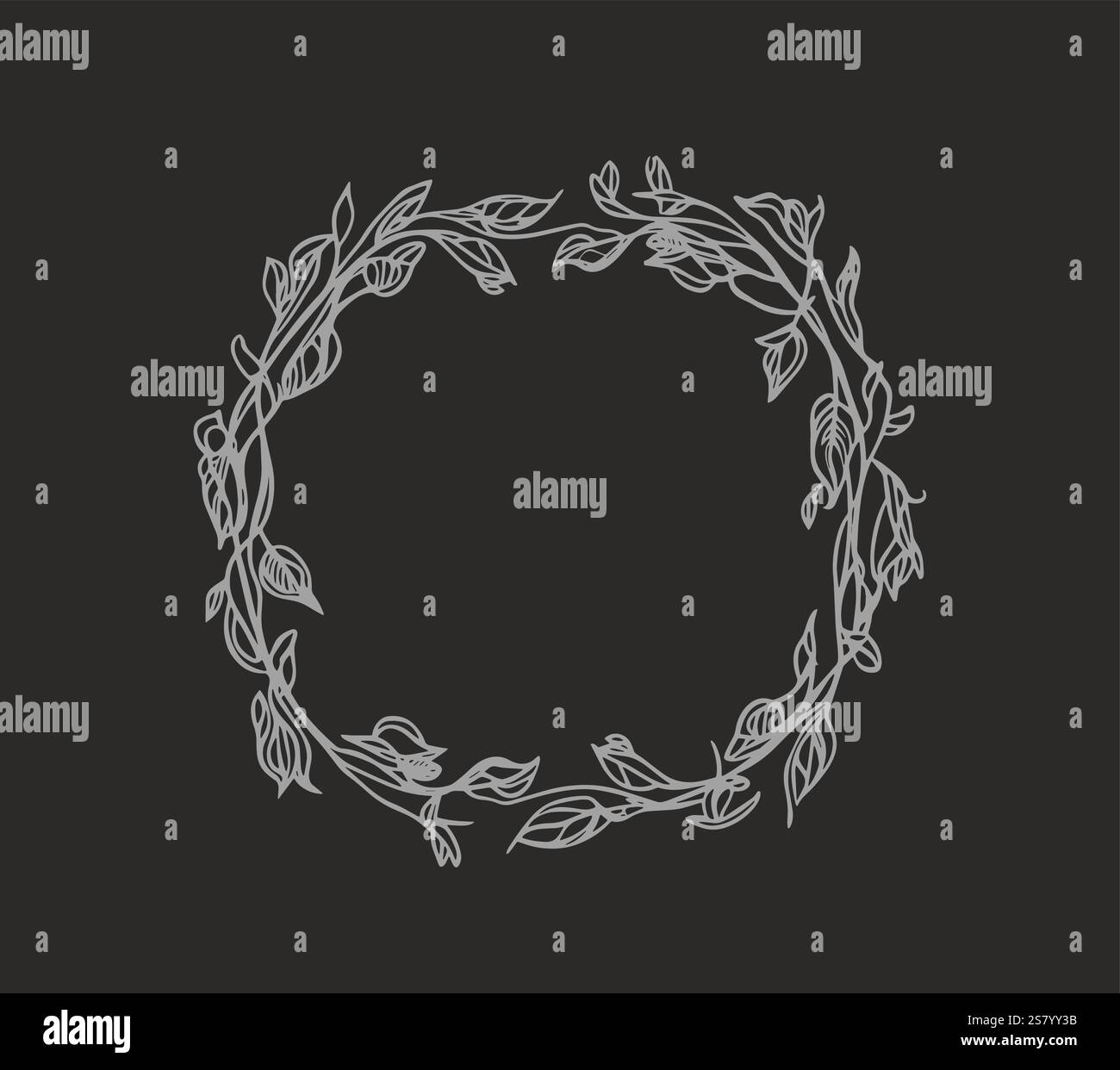 Elegant Leafy Rustic Wreath Elegant Leafy Rustic Wreath Stock Vector ...