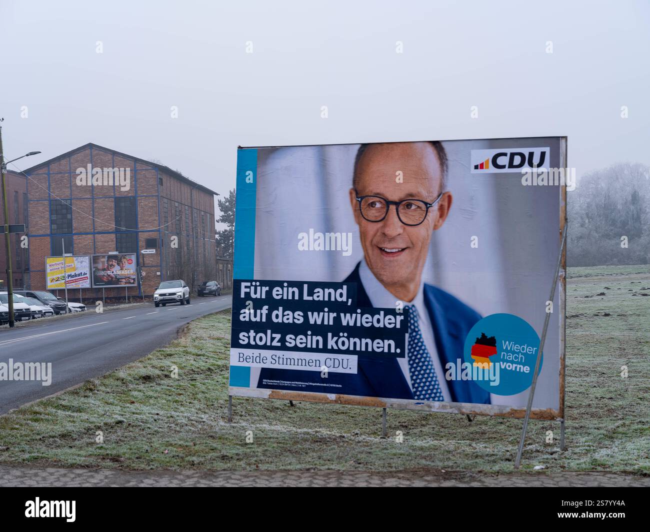 Wahlplakat der CDU zur Bundestagswahl am 23.02.2025 mit einem Porträt ...