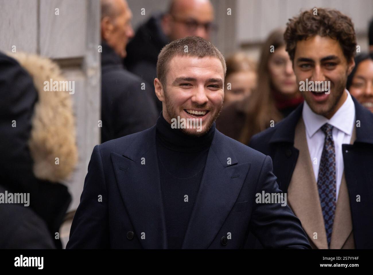 Milan, Italy. 20th Jan, 2025. Rocco Ritchie, Sina Nasiri and friend ...