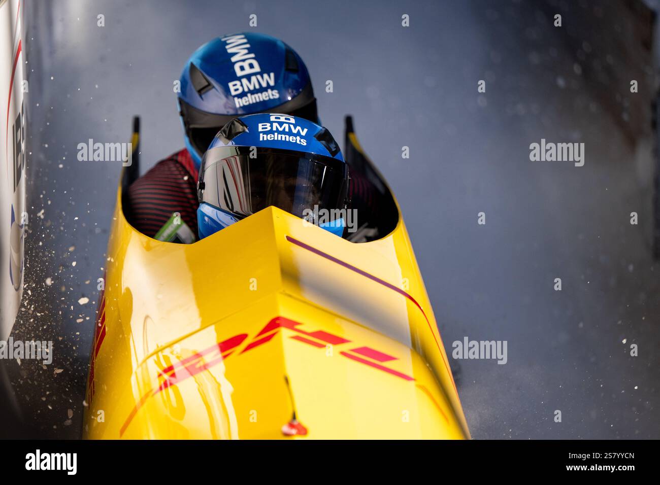 Adam Ammour, Nick Stadelmann (Deutschland) im Ziel, AUT, IBSF Bob ...