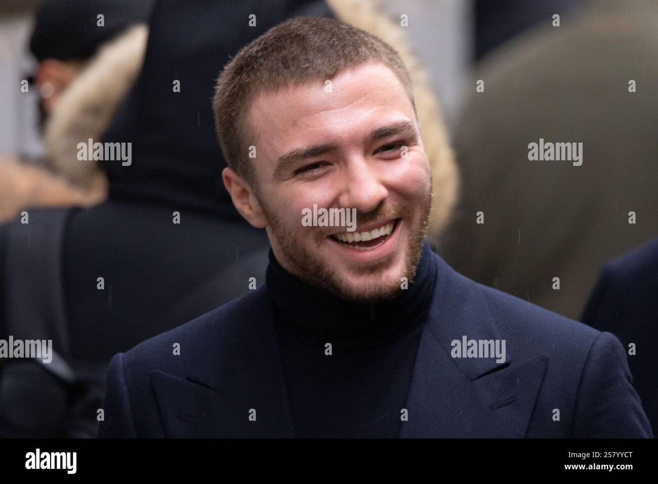 Rocco Ritchie leaves the Giorgio Armani fashion show during the Milan ...