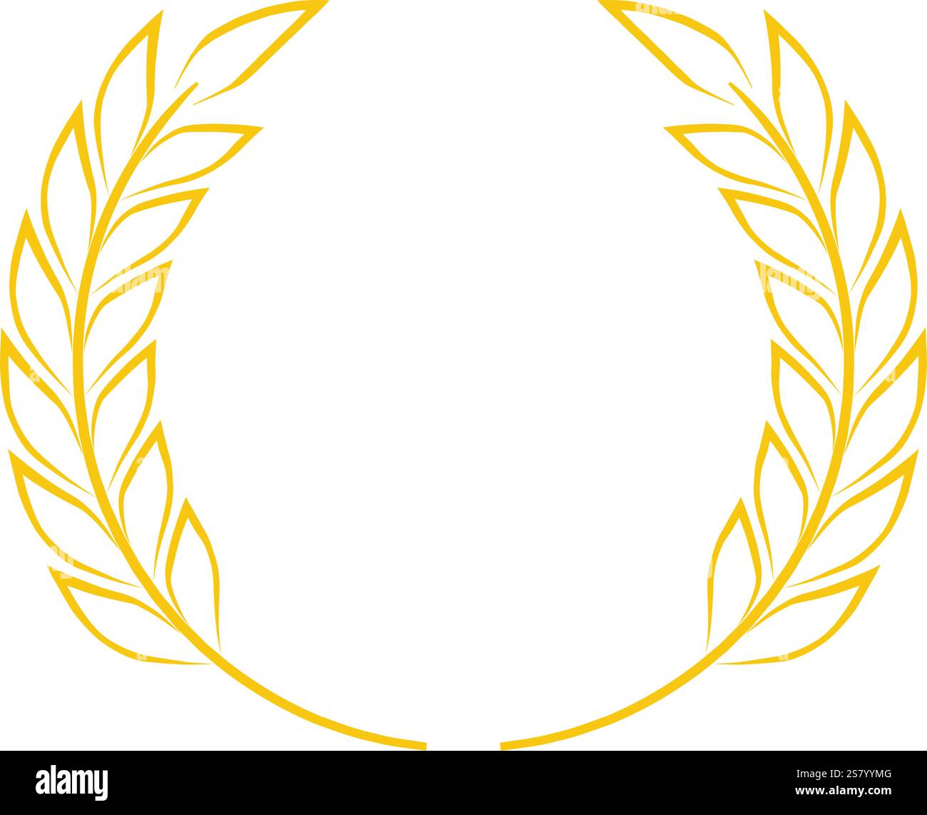 Circular golden laurel wreath symbolizing victory, achievement, and excellence, perfect for ...