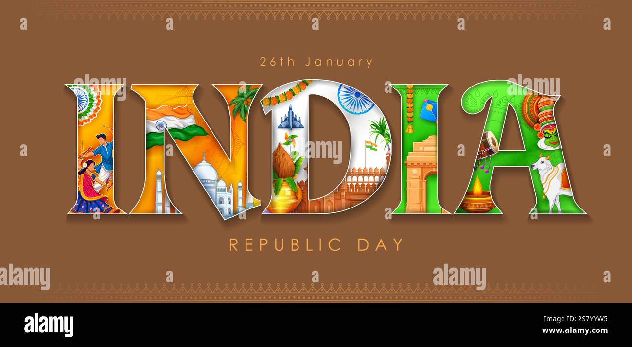 26th January Happy Republic Day of India Stock Vector Image & Art - Alamy