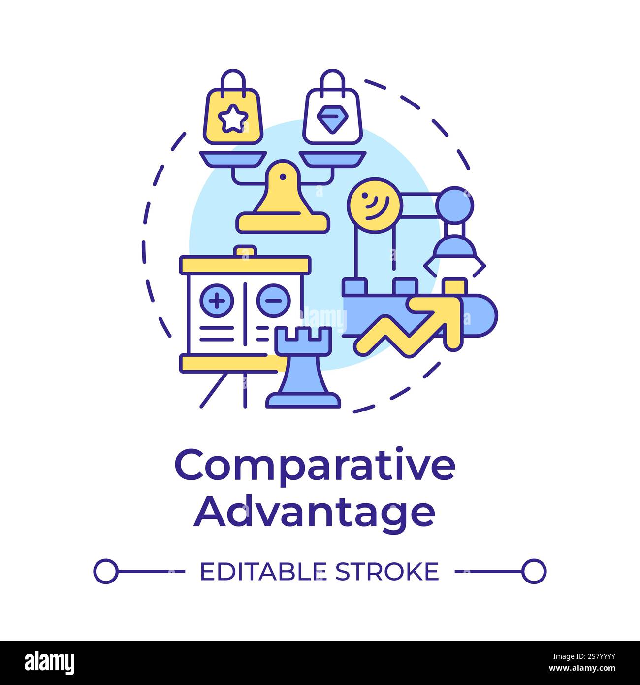 Comparative advantage multi color concept icon Stock Vector Image & Art ...