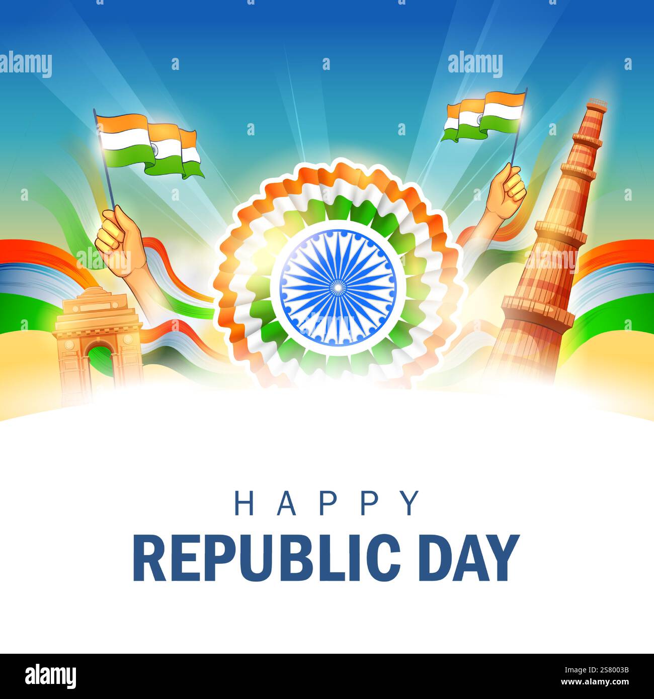 26th January Happy Republic Day of India Stock Vector Image & Art - Alamy