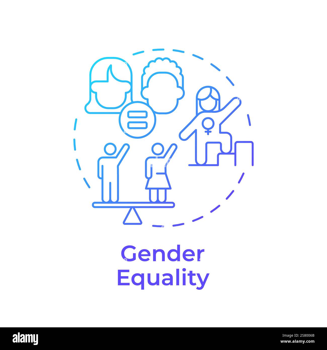Gender equality blue gradient concept icon Stock Vector Image & Art - Alamy