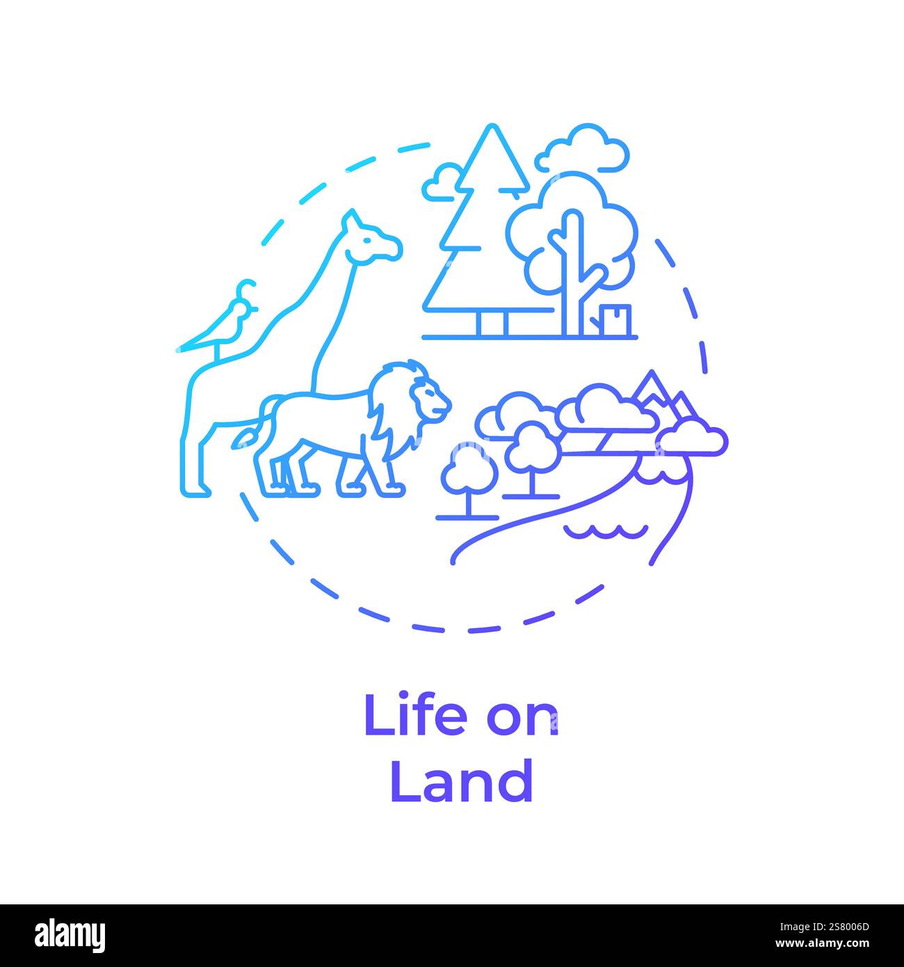 Life on land blue gradient concept icon Stock Vector Image & Art - Alamy