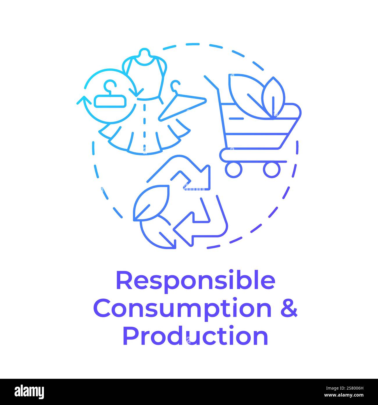 Responsible consumption and production blue gradient concept icon Stock ...