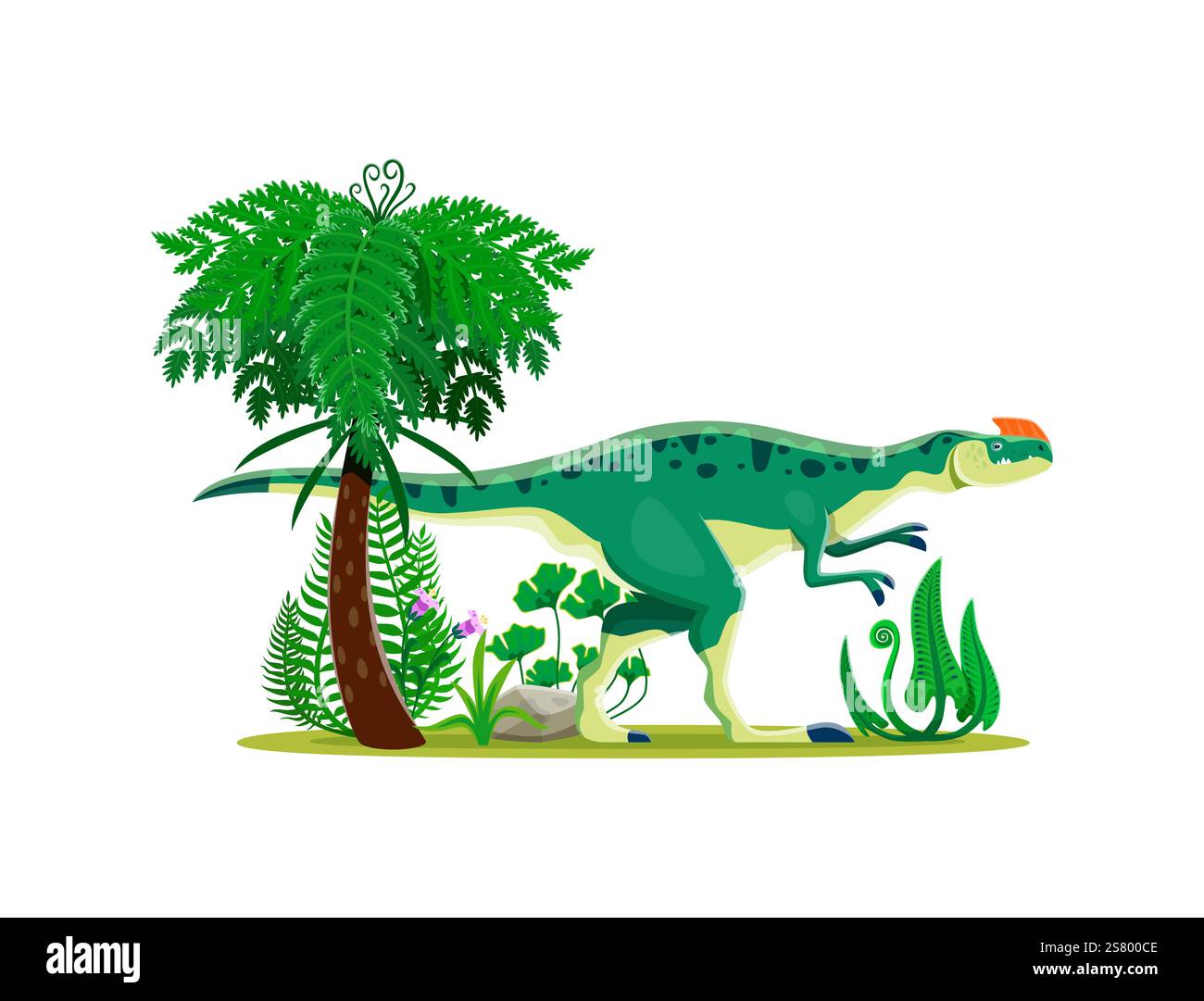 Dinosaur, cartoon prehistoric lizard of Kileskus species, vector dino ...