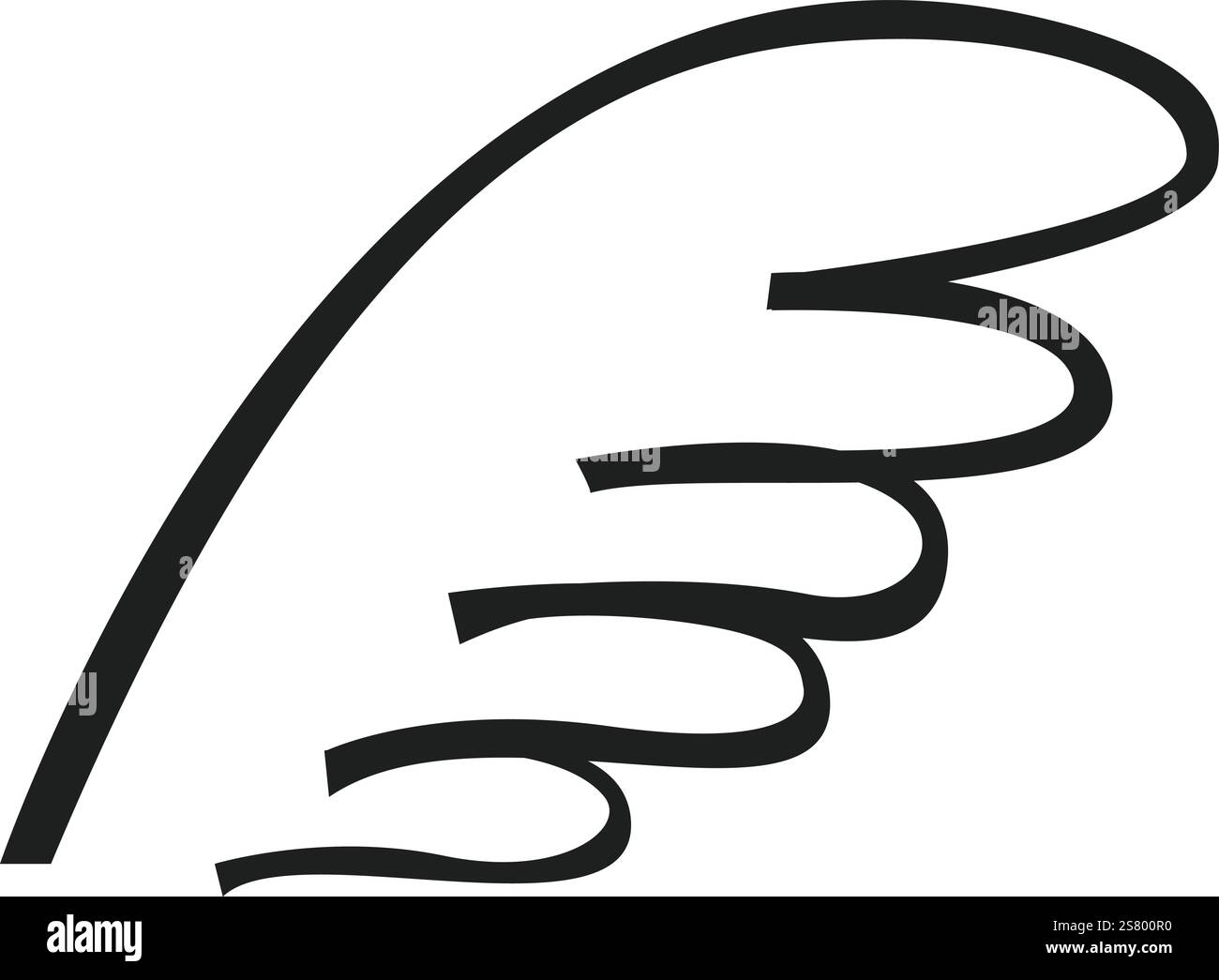 Minimalist illustration featuring a wing in flight, symbolizing freedom ...