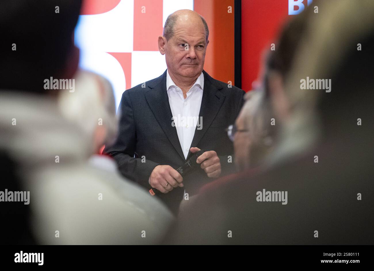 20 January 2025, Hesse, Frankfurt/Main: Federal Chancellor Olaf Scholz ...