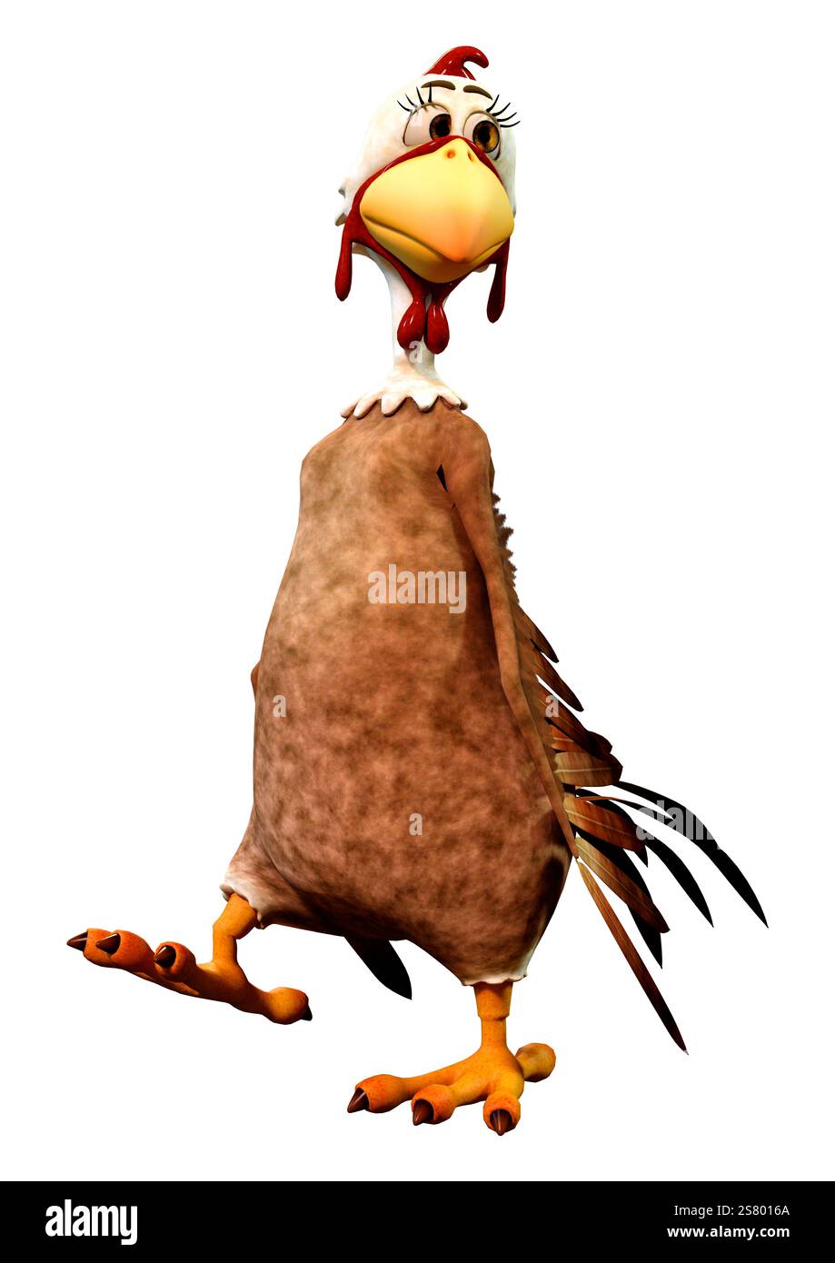 3D rendering of a toon chicken isolated on white background Stock Photo ...