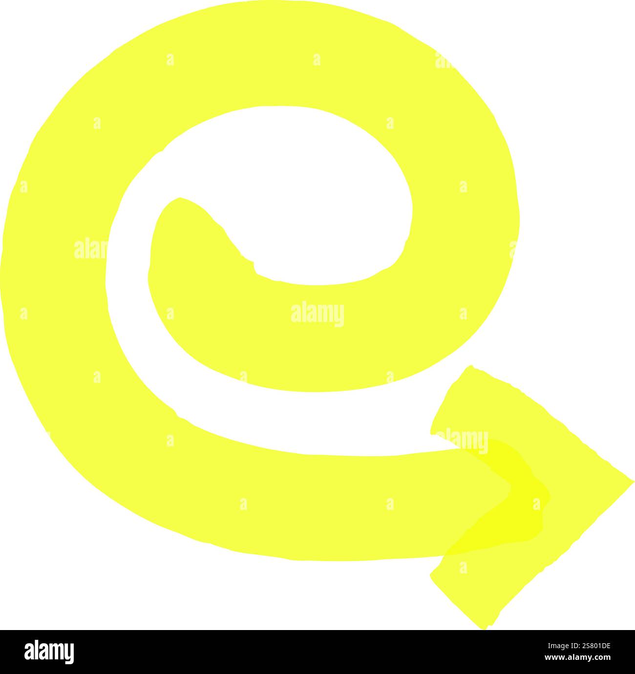 Yellow Circular Arrow Rotating Clockwise Representing A Continuous Process Of Progress And