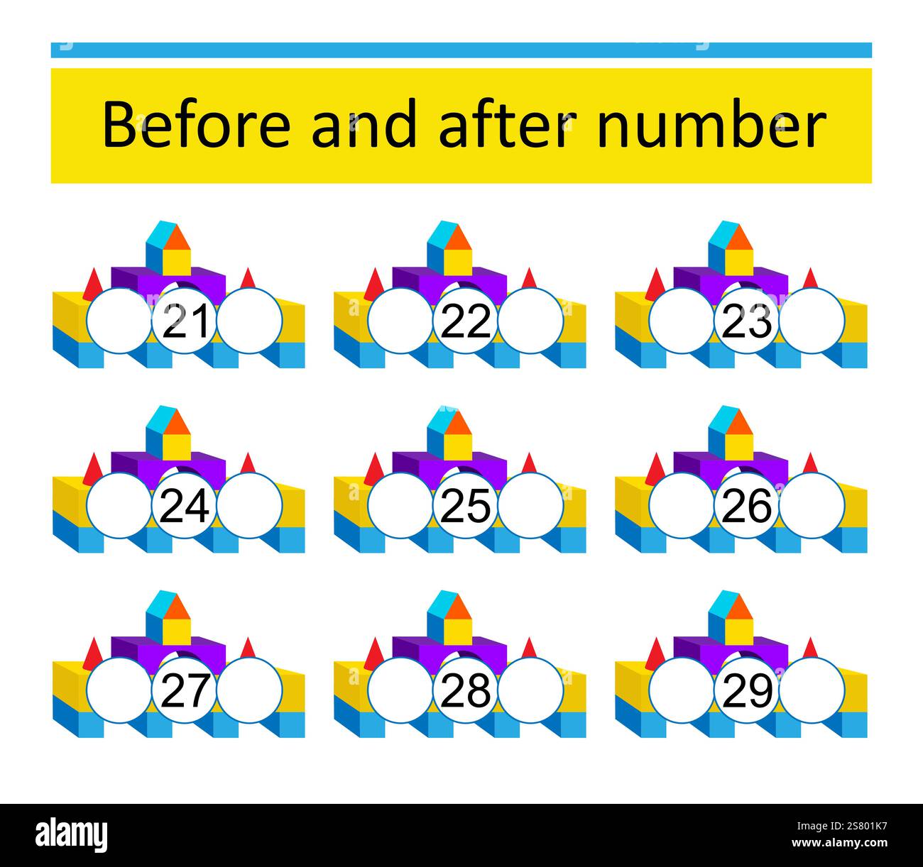 What comes Before and After. Math worksheets for kids. Number range up ...