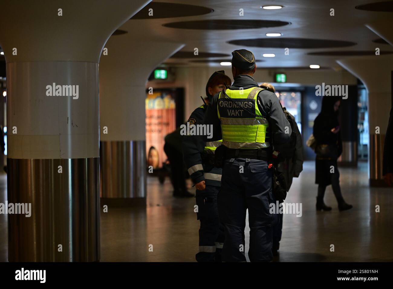 Stockholm, Uppland, Sweden. January 2 2025. Security guards in the ...
