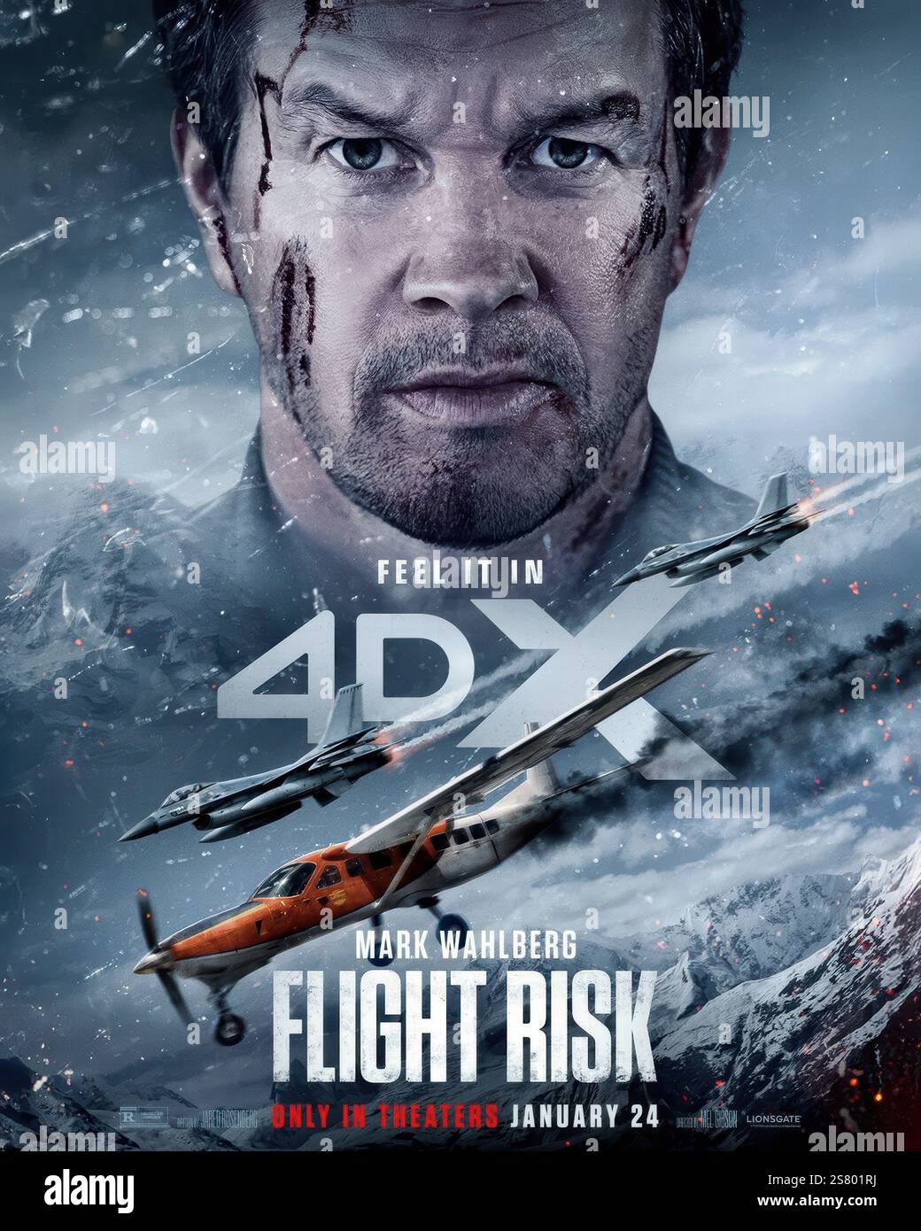 FLIGHT RISK, US 4DX advance poster, Mark Wahlberg, 2025. © Lionsgate ...
