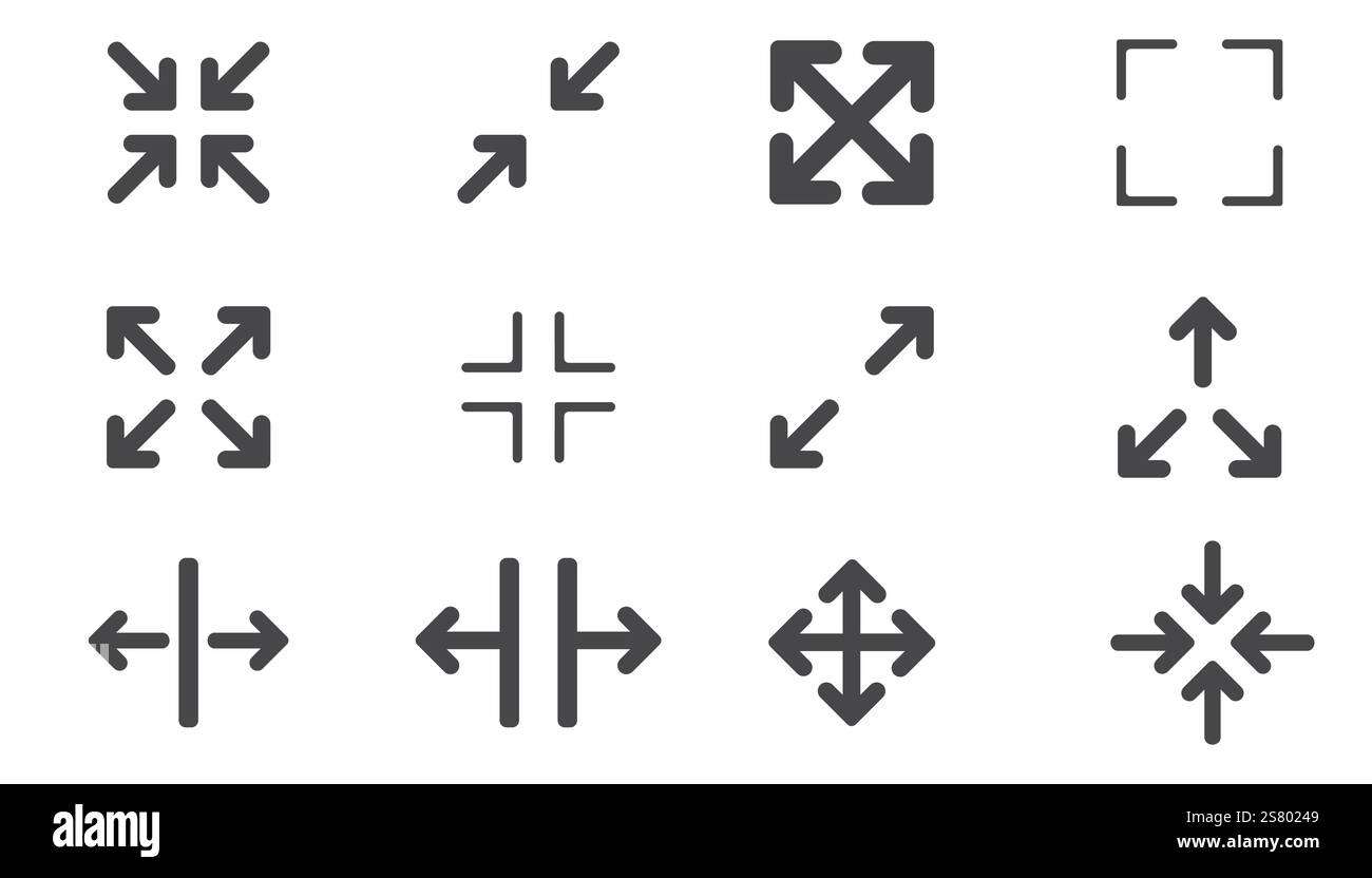 Full Screen Icon Interface Menu Cursor Bitton Application Size Control Pointer Web Ui Line