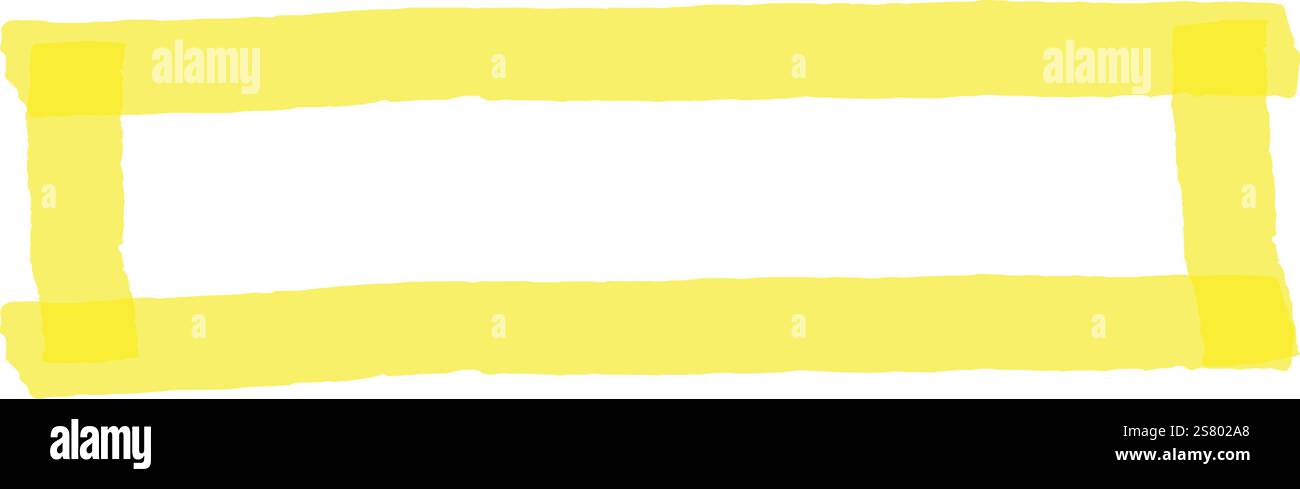 Hand drawn highlighter strokes form a vibrant yellow rectangular frame ...