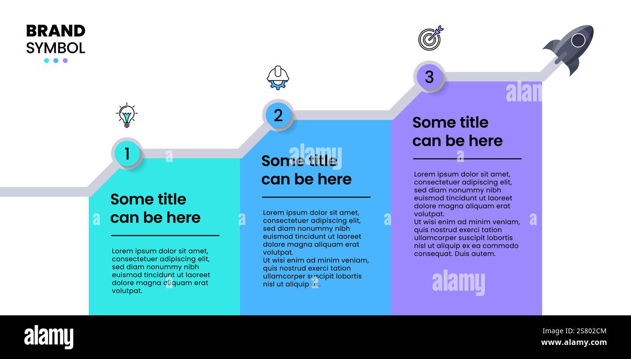 Infographic template with icons and 3 options or steps. Rocket. Can be ...