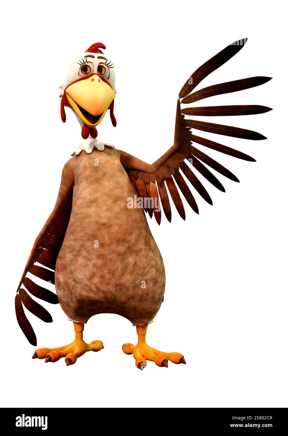 3D rendering of a toon chicken isolated on white background Stock Photo ...