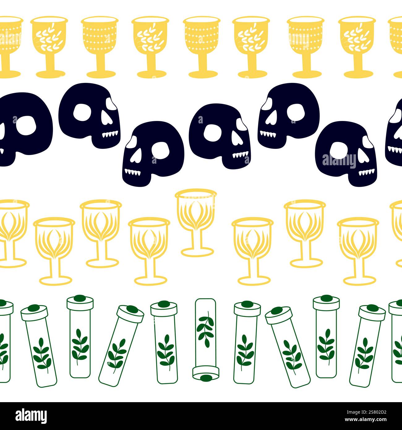 Horizontal border, set Magic and heavens seamless pattern, with magical ...