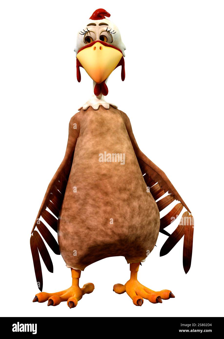 3D rendering of a toon chicken isolated on white background Stock Photo ...