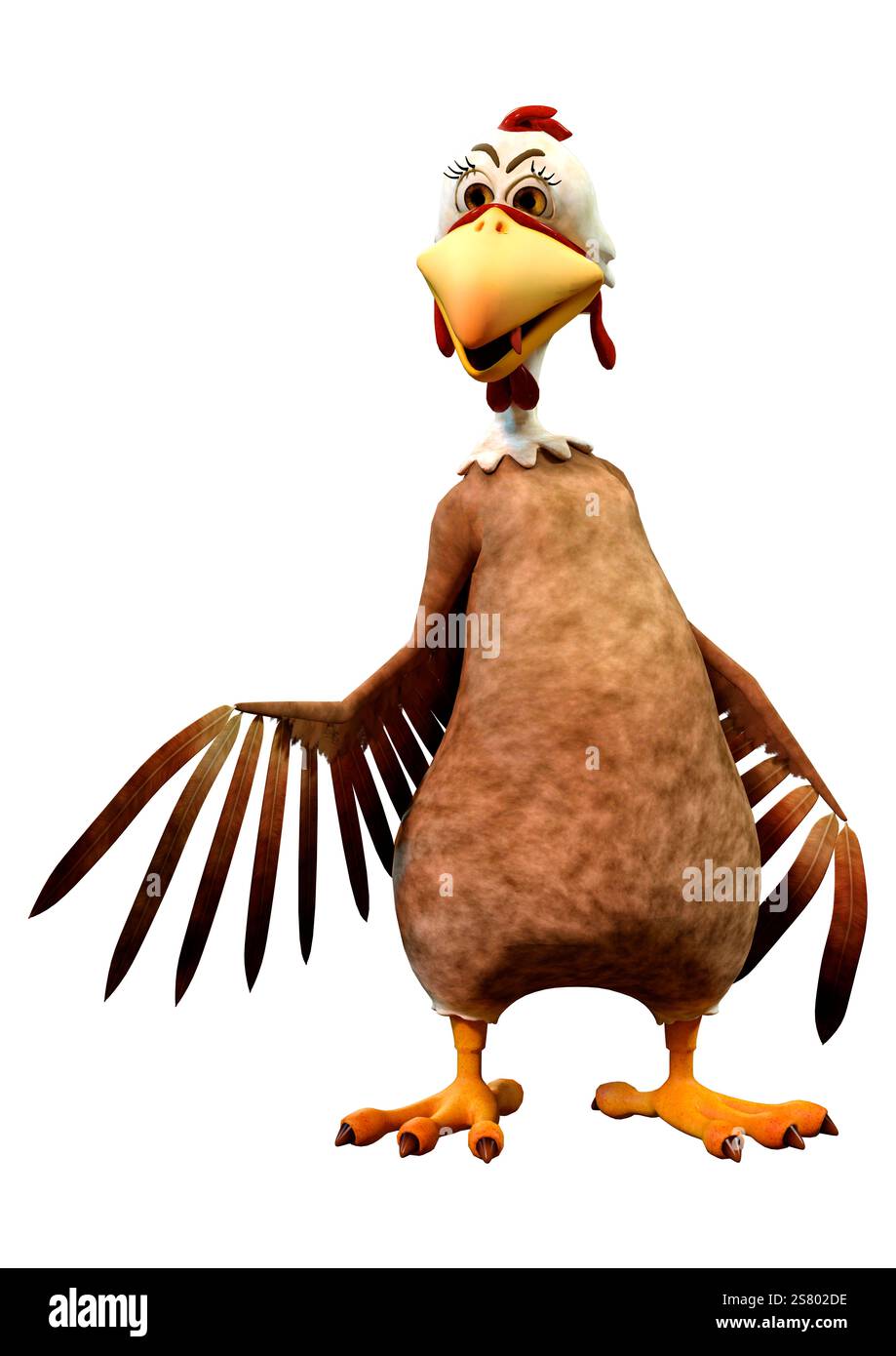 3D rendering of a toon chicken isolated on white background Stock Photo ...