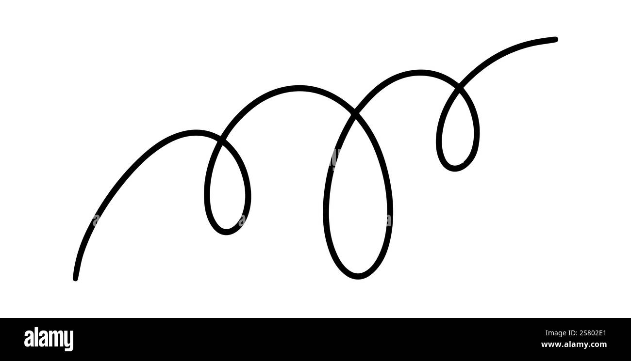 Curls abstract scribble. hand drawn line. Doodle decorative curls ...
