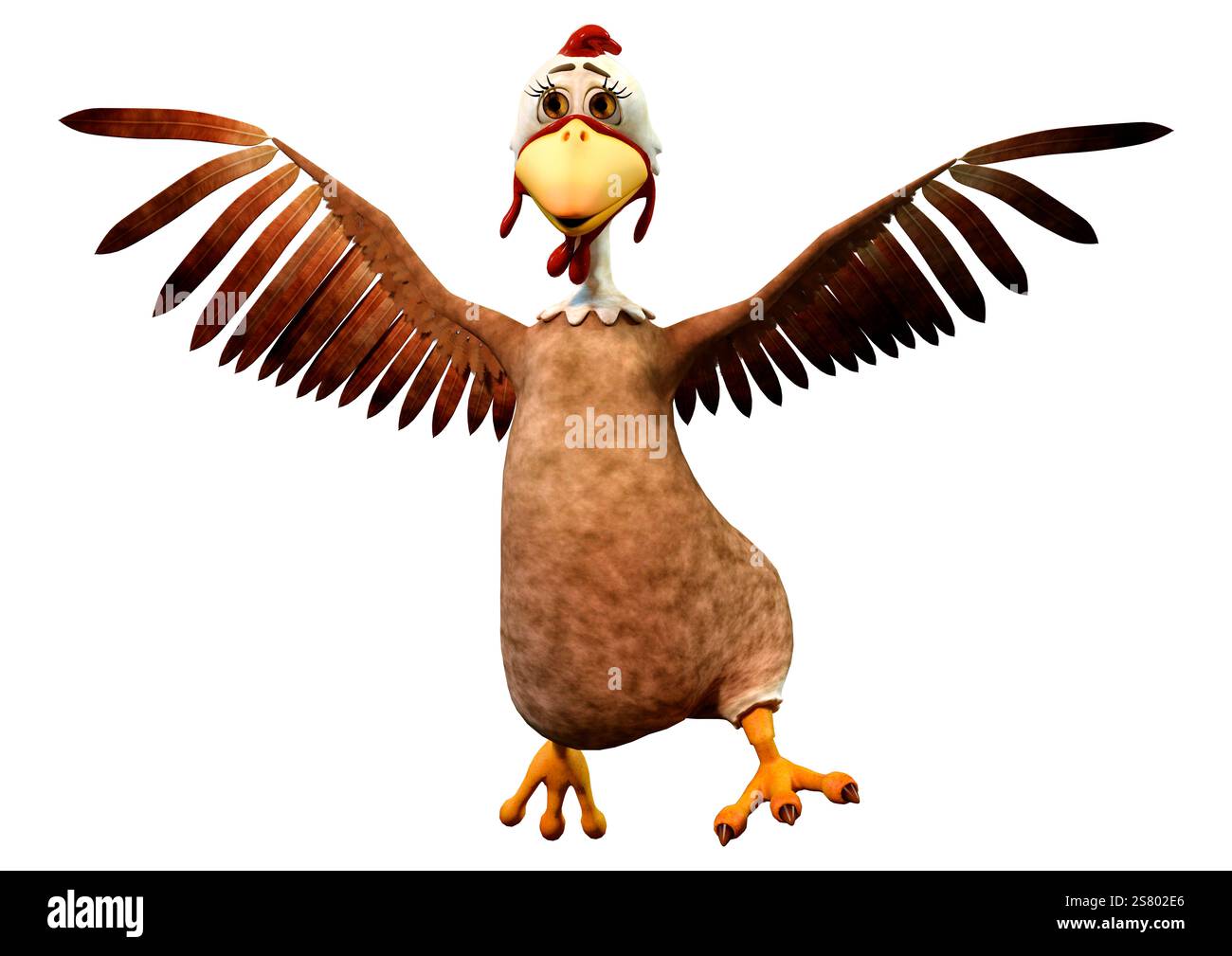 3D rendering of a toon chicken isolated on white background Stock Photo ...
