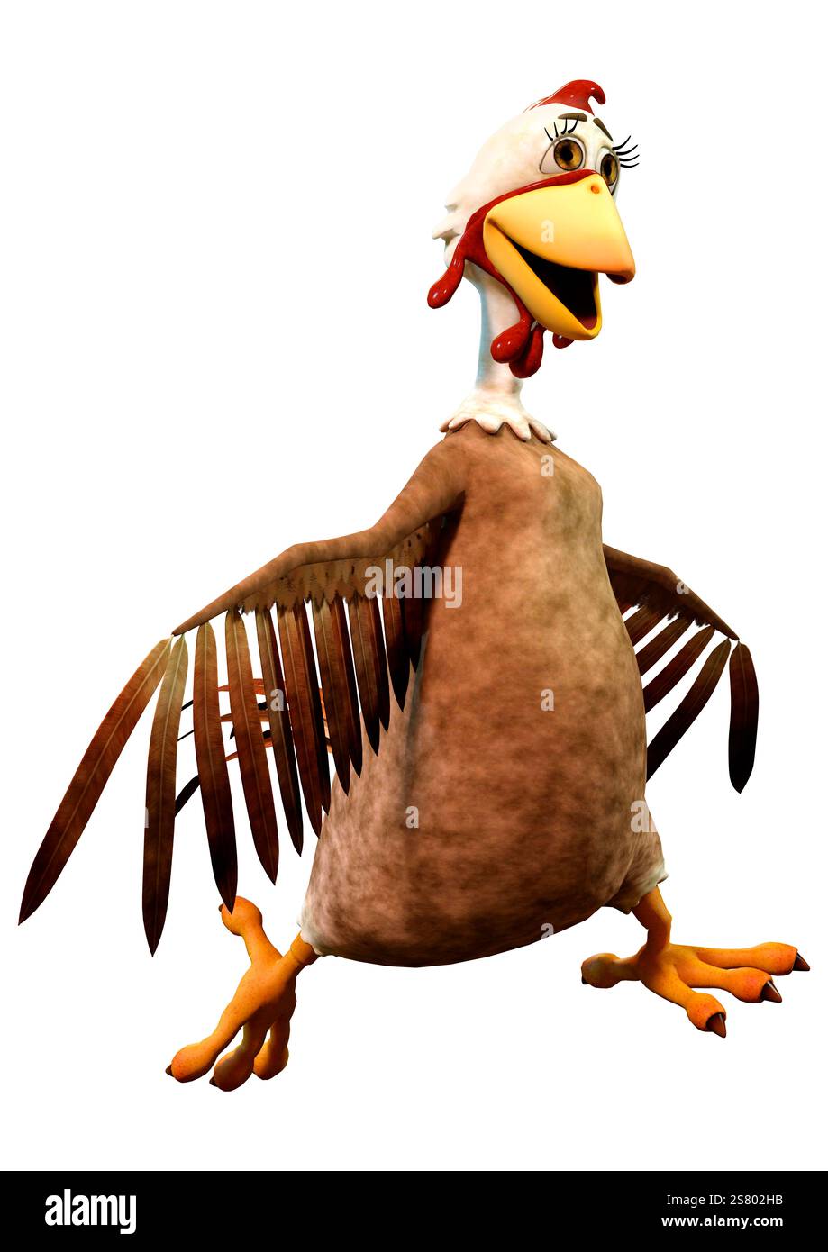 3D rendering of a toon chicken isolated on white background Stock Photo ...