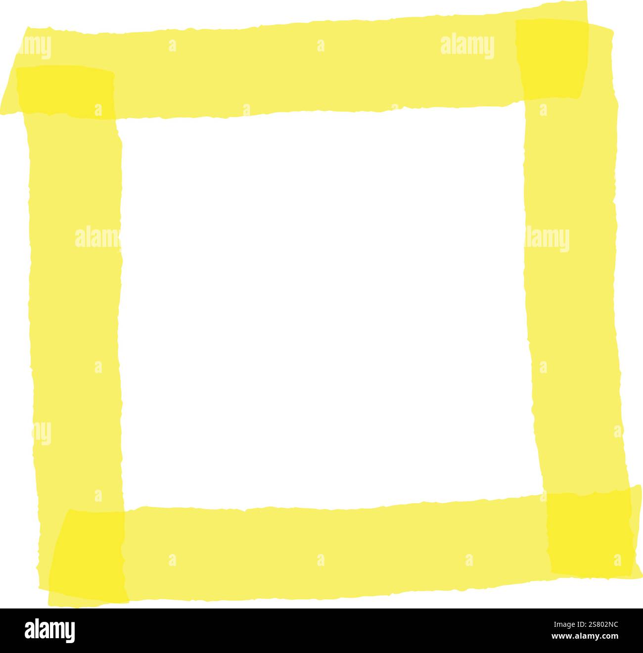 Yellow sticky tape forming a square frame is creating a simple yet ...
