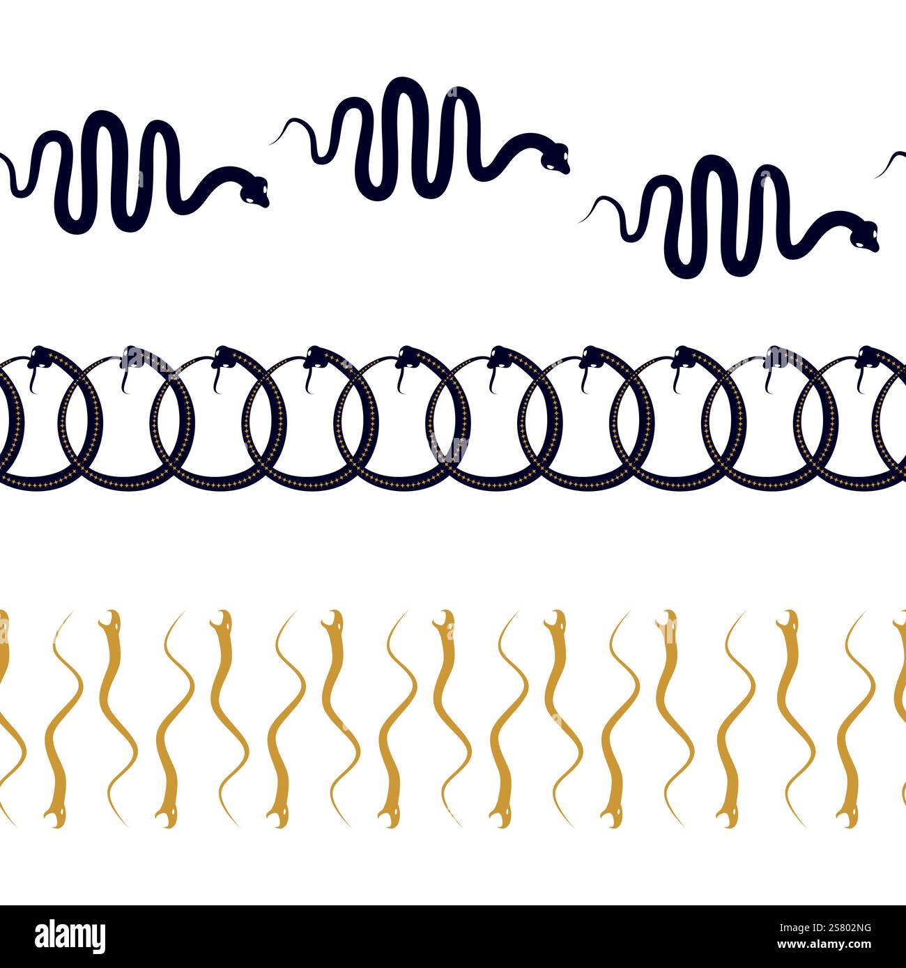 Horizontal border, set Magic and heavens seamless pattern, with magical ...