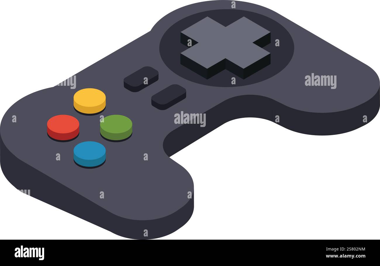 Gray wireless gamepad with colorful buttons and directional pad shown ...