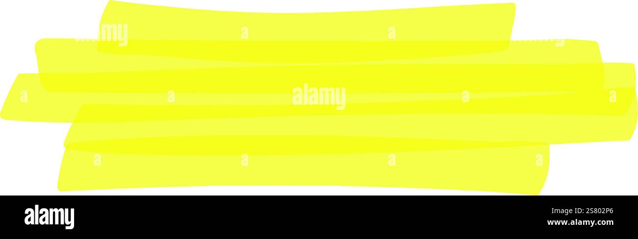 Overlapping strokes of bright yellow highlighter create a dynamic and ...