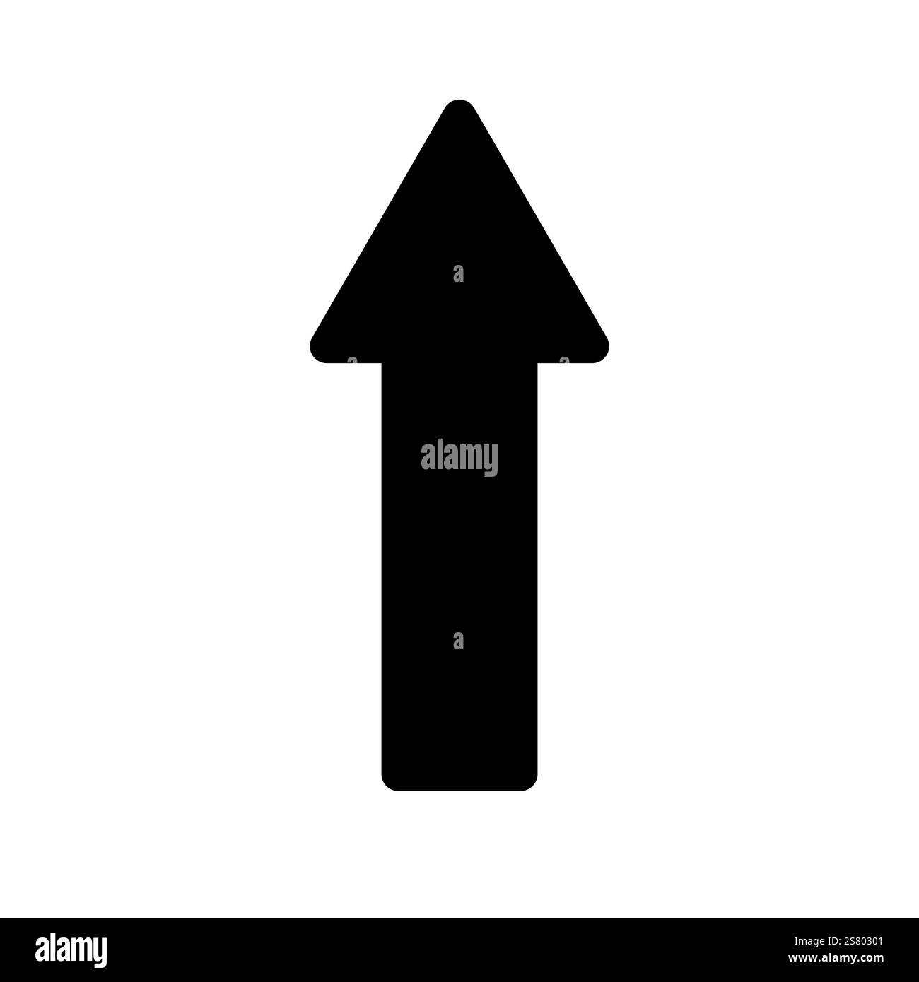 Vector flat up arrow silhouette isolated on white background Stock ...