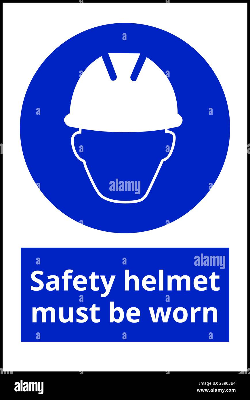 Safety helmet warning sign Stock Vector Images - Alamy