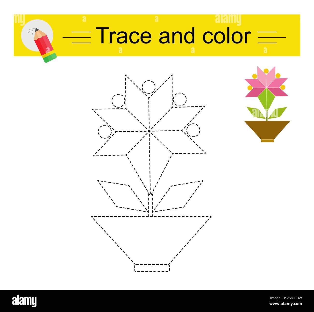Trace and color for children. Preschool worksheet for practicing fine ...