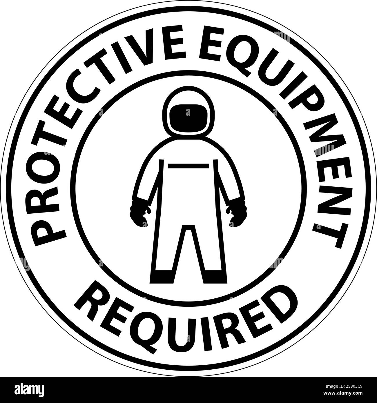 Protective Equipment Required Safety Sign with Icon for Workplace ...