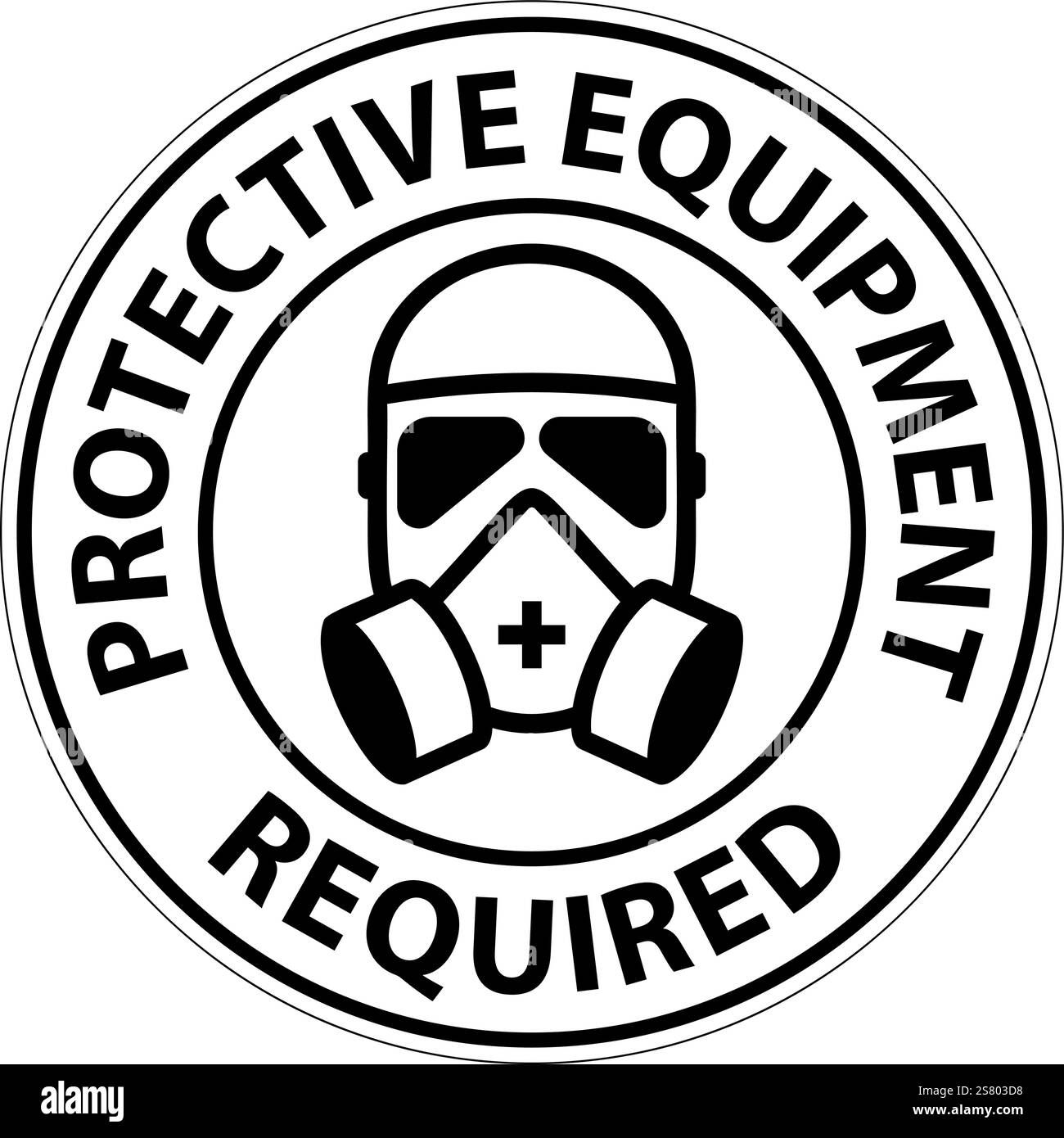Iconic Warning Sign for Protective Equipment Usage Featuring Gas Mask ...