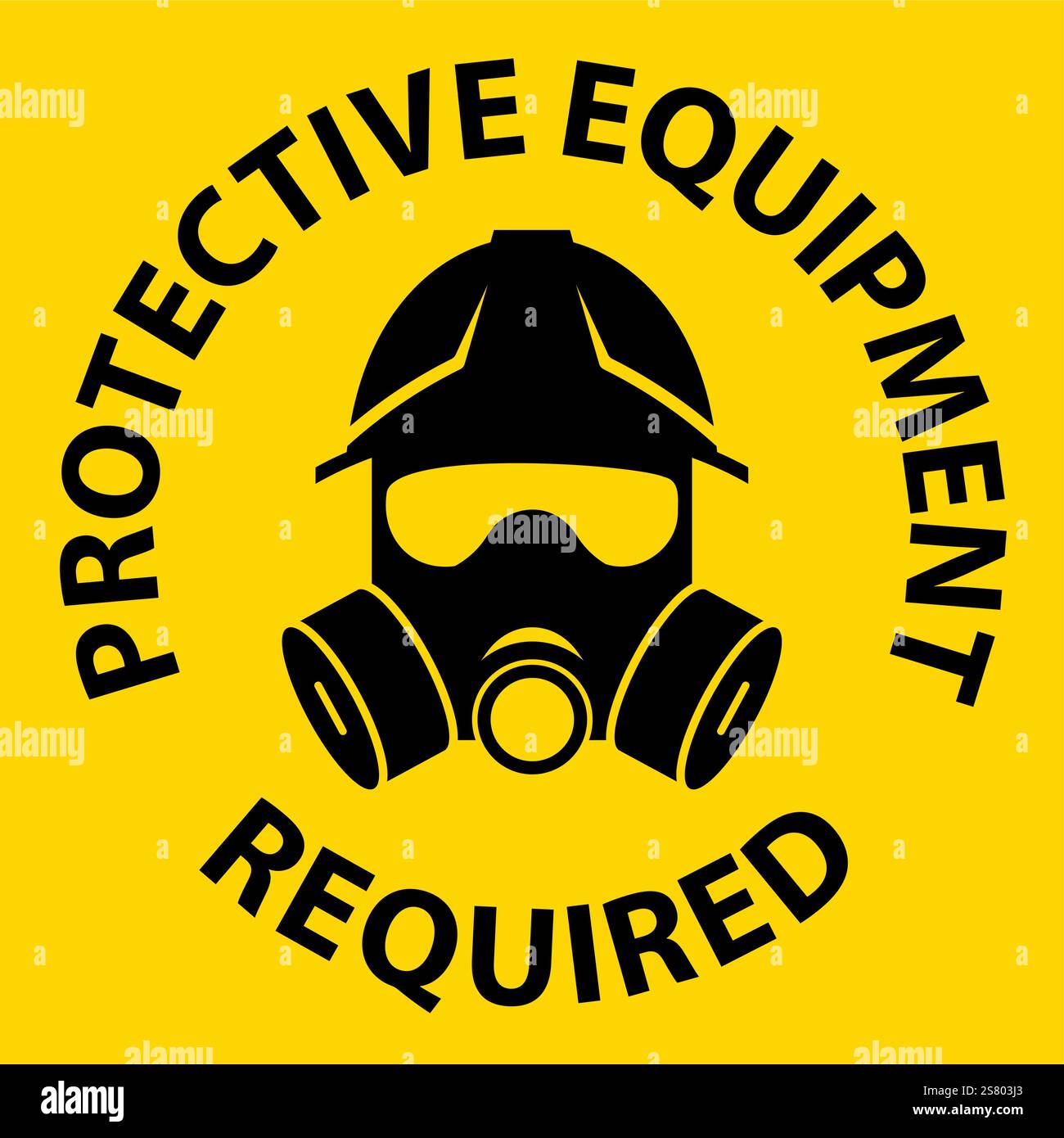Warning Sign for Protective Equipment Usage in Hazardous Environments ...