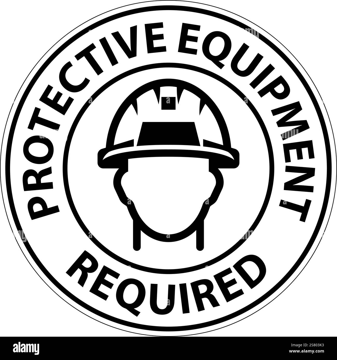 Safety Helmet Symbol for Protective Equipment Requirement in ...