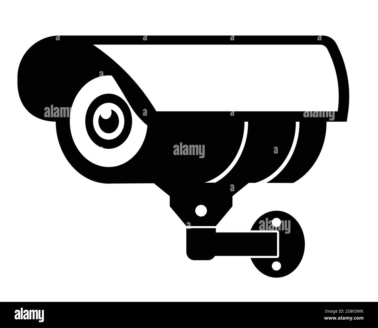Black and White Security Camera Icon with Rounded Edges for Surveillance and Monitoring ...