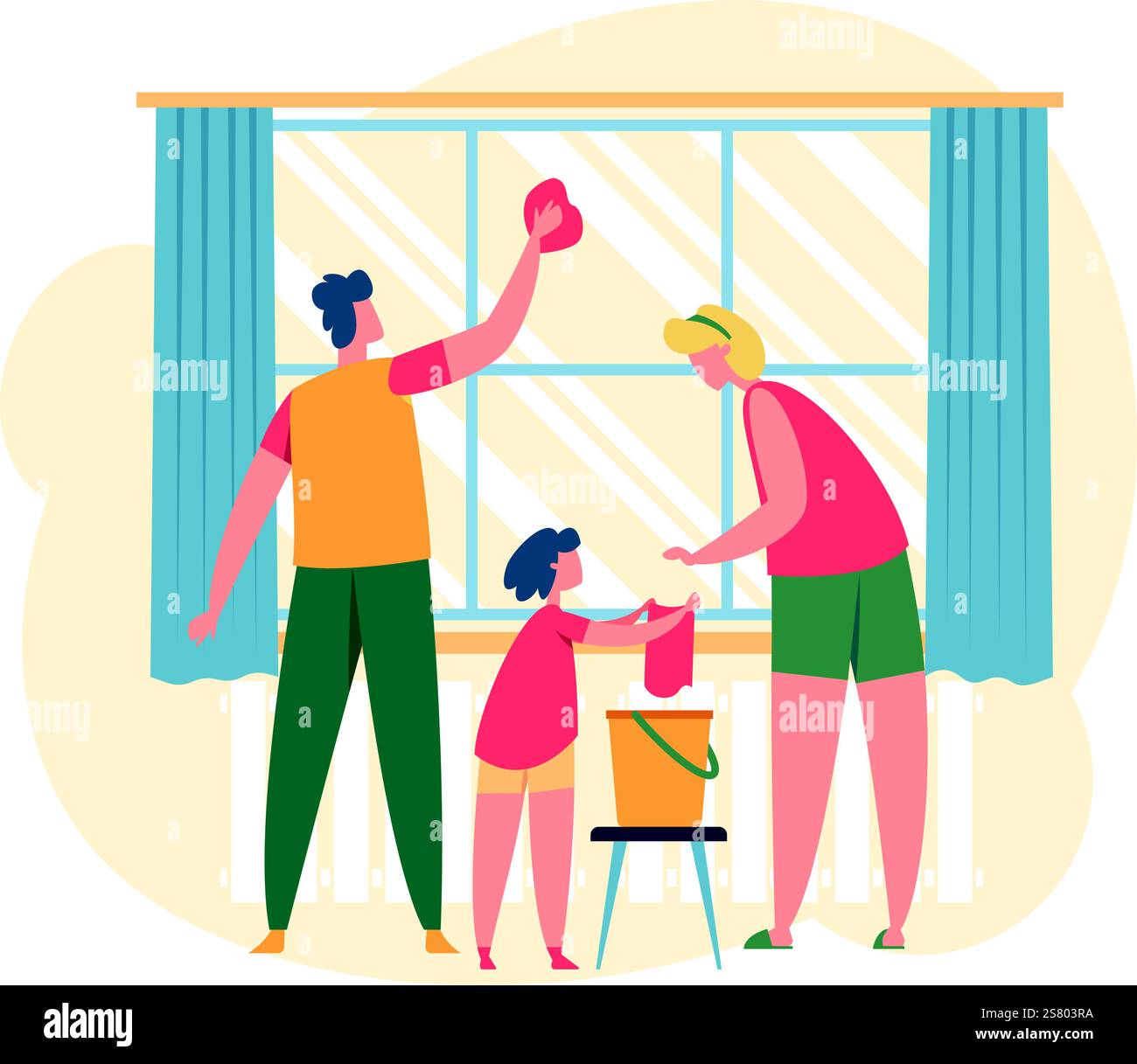 Teamwork housework Stock Vector Images - Alamy