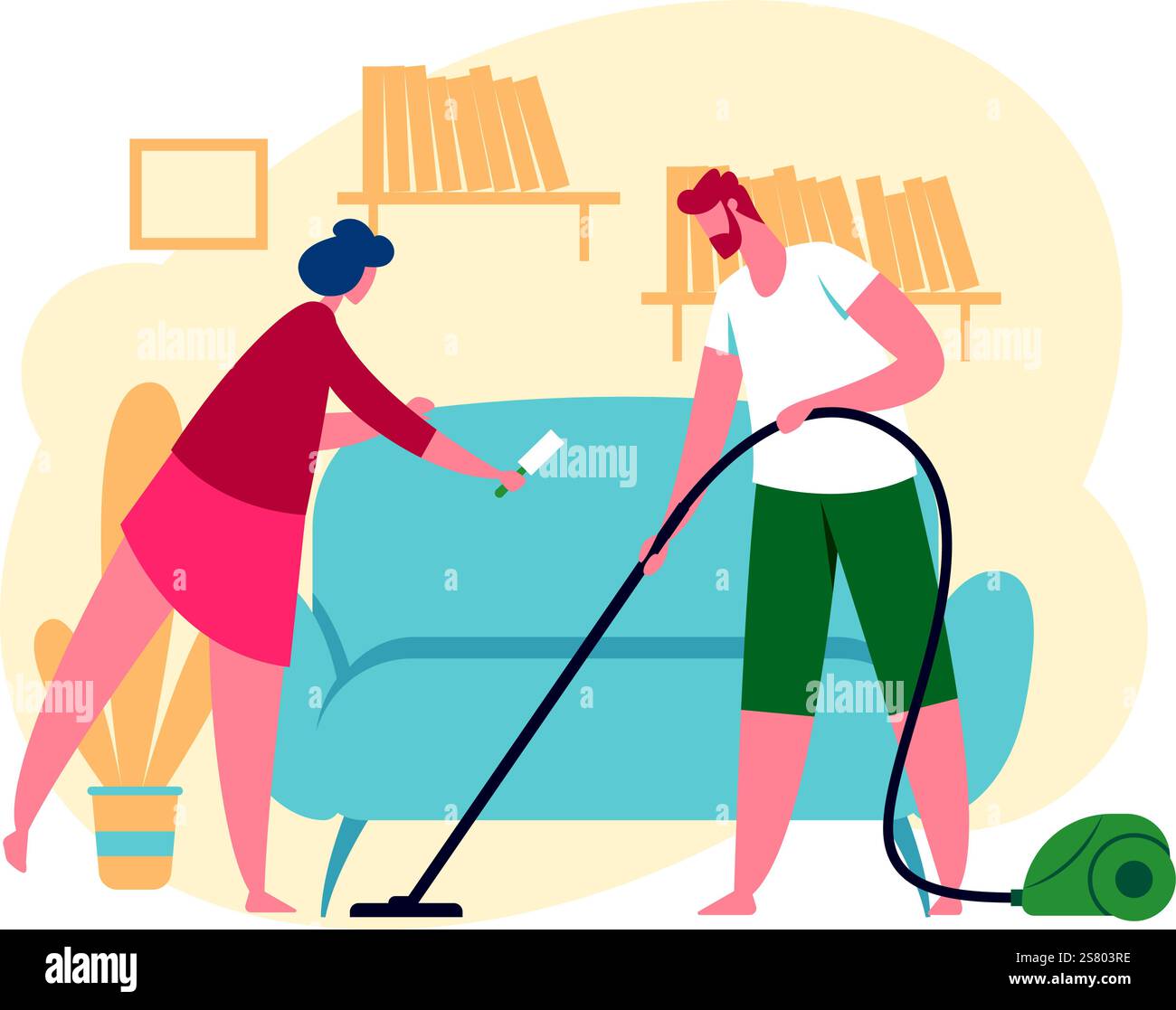 Room woman tidy Stock Vector Images - Alamy