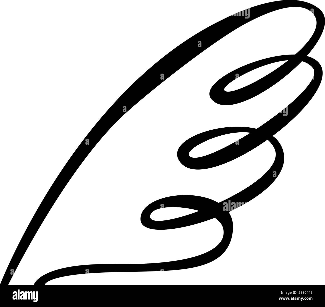 Minimalist feather created through continuous line drawing, forming an ...