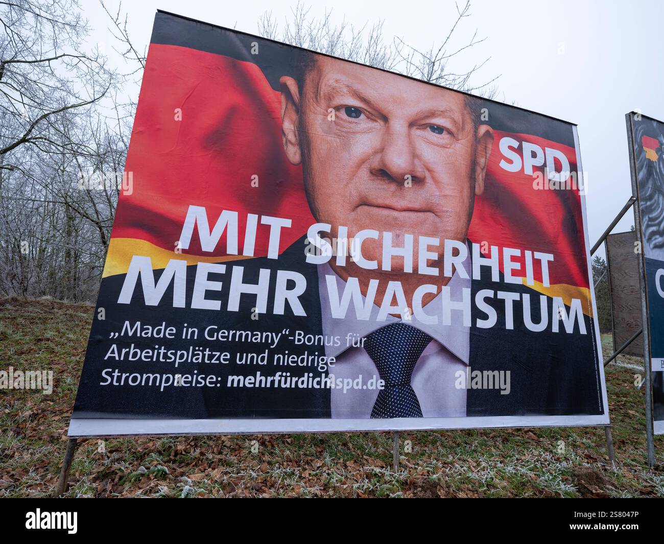 Wahlplakat der SPD zur Bundestagswahl am 23.02.2025 mit einem Porträt ...