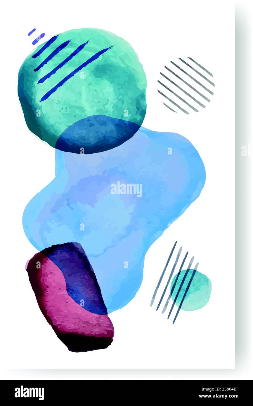 Abstract watercolor geometric shapes hi-res stock photography and ...