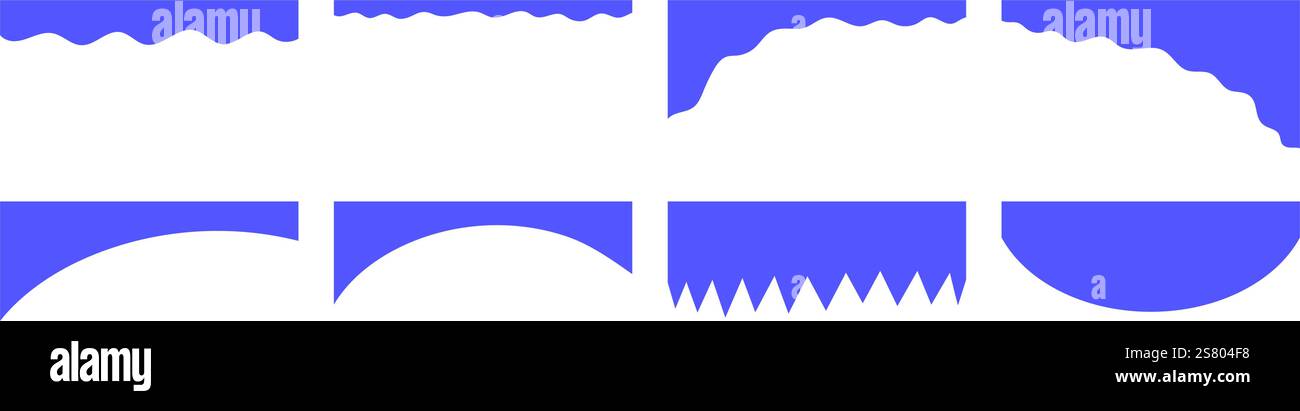 Modern Blue Geometric Website Header Designs with Wavy, Zigzag, and ...